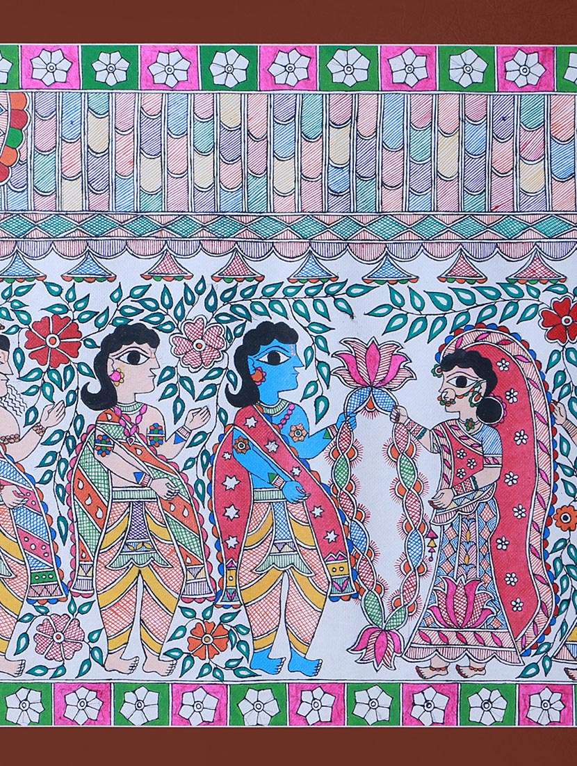 Buy online Madhubani Mithila Painting Of Ram And Sita Varmala from ...
