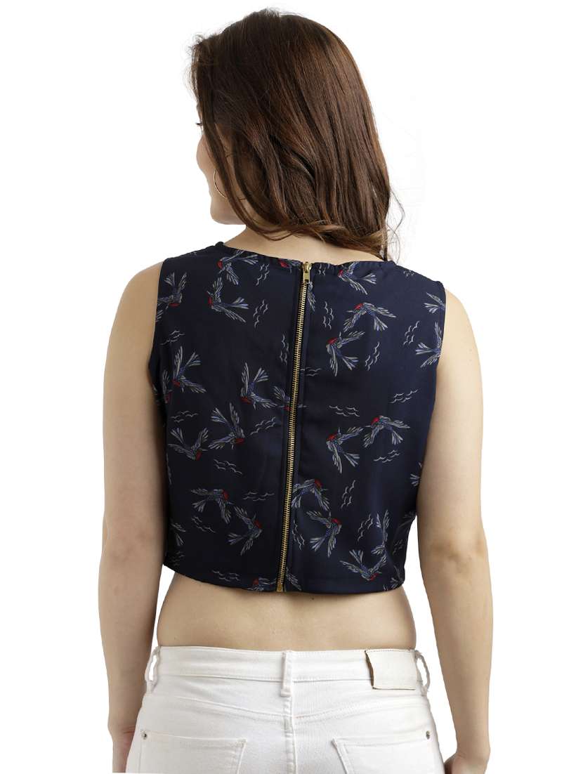 Buy online Zip-up Back Crop Top from western wear for Women by Miss ...